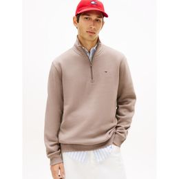 Tommy Jeans Herren Sweatshirt &raquo;TJM REGULAR FLEECE 1/4 ZIP MOCK NECK&laquo;, mit Fleece braun XL