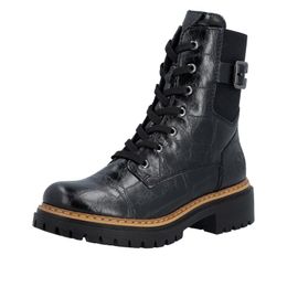 Rieker Damen Schn&uuml;rboots Schn&uuml;rstiefelette, Blockabsatz in Used-Optik 39