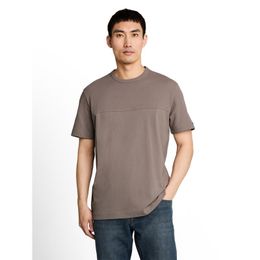 Tom Tailor Herren Tom Tailor Kurzarmshirt Sommershirt mit Struktur-Details braun L