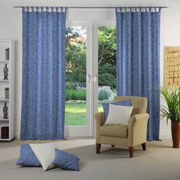 WIRTH Vorhang &raquo;Toco-Ranke&laquo; Schlaufen 1 Stk. tlg. blau Chenille, Polyacryl, Polyester 145cm, Schlaufen, 132cm