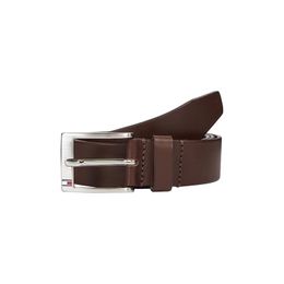 Tommy Hilfiger Herren Lederg&uuml;rtel &raquo;New Aly Belt 3,5 cm breit&laquo; mit quadratischer Logo-Metallschnalle braun 100