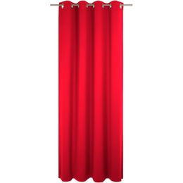 WIRTH Vorhang &raquo;Umea&laquo; &Ouml;sen 1 Stk. tlg. rot Jacquard, Polyester 145cm, &Ouml;sen, 132cm