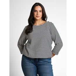 Tom Tailor Plus Damen Tom Tailor PLUS T-Shirt &raquo;TTP T-Shirt&laquo; mit Streifen Muster schwarz-wei&szlig; 50
