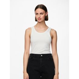 Pieces Damen Pieces Tanktop &raquo;PCSIRENE TANK TOP JRS NOOS&laquo; Baumwollmischung, slim fit wei&szlig; XL