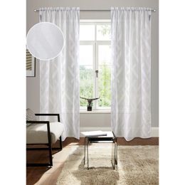 Bruno Banani Gardine &raquo;Lynn&laquo; Stangendurchzug 1 Stk. tlg. sch&ouml;ner Schal, Scherli, zeitlos und modern wei&szlig; Scherli, Polyester 245cm, Stangendurchzug, 140cm
