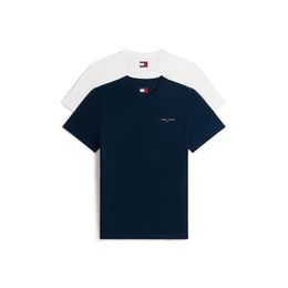 Tommy Jeans Herren T-Shirt &raquo;TJM SLIM FIT LINEAR 2PACK&laquo; Packung, 2 Stk. Rundhals, Jersey blau 3XL