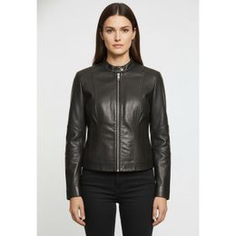 BOSS Orange Damen BOSS Orange Lederjacke &raquo;Saleste Premium Damenmode&laquo; aus fein genarbtem Leder schwarz 36 Trachtenmode