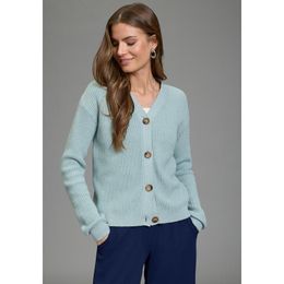 Laura Scott Damen Strickjacke aus Grobstrick, perfekt f&uuml;r den &Uuml;bergang blau 44/46