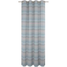 WIRTH Vorhang &raquo;Benewitz&laquo; &Ouml;sen 1 Stk. tlg. blau Jacquard, Baumwolle, Polyester 145cm, &Ouml;sen, 132cm