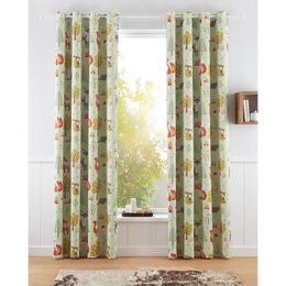 OTTO home Verdunkelungsvorhang &raquo;Waldtiere&laquo; &Ouml;sen 1 Stk. tlg. bedruckte Kindergardine, blickdicht, verschiedene Gr&ouml;&szlig;en bunt Polyester 145cm, &Ouml;sen, 130cm