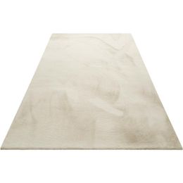 Wecon home Basics Hochflor-Teppich &raquo;Anna&laquo; rechteckig 25 mm H&ouml;he Wohnzimmer, Schlafzimmer, Felloptik, sehr weich und flauschig, Uni beige Kunstfaser B 