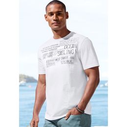John Devin Herren T-Shirt &raquo;mit Print&laquo; Regular-Fit, aus Slub-Qualit&auml;t, mit Print wei&szlig; M (48/50)