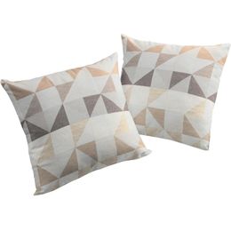 WIRTH Dekokissen &raquo;Berlare&laquo; Kissenh&uuml;lle ohne F&uuml;llung, 2 St&uuml;ck braun Baumwolle, Polyester B/L: 40cm x 40cm, 2 Stk.