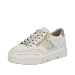 Rieker Damen Plateausneaker Schn&uuml;rschuh, Halbschuh, Freizeitschuh mit seitlichem Rei&szlig;verschluss wei&szlig; 41