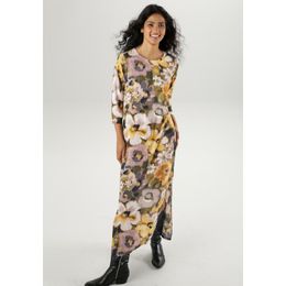 Aniston Casual Damen Aniston CASUAL Maxikleid mit Bl&uuml;tendruck im Batik-Look- jedes Teil ein Unikat bunt 38, N-Gr