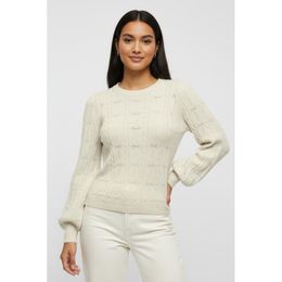 Only Damen Only Strickpullover &raquo;ONLKATIA LS STRUCTURE O-NECK PULL CC KNT&laquo; beige L