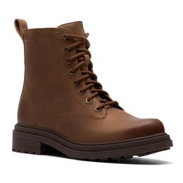 Clarks Damen Schn&uuml;rboots &raquo;Orinoco 3 Style&laquo; Stiefel, Schn&uuml;rboots mit Blockabsatz braun 36
