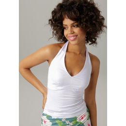 Aniston Casual Damen Aniston CASUAL Neckholdertop mit Tr&auml;gern zum Knoten wei&szlig; 44