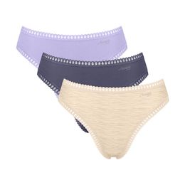 Sloggi Damen Sloggi Slip &raquo;GO Crush&laquo; mit Spitzendetails, Multipack, hoher Beinausschnitt bunt L