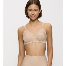 Triumph Damen B&uuml;gelloser BH &raquo;Doreen + Cotton 01 N&laquo; mit zarter Lochstickerei beige 100, Cup C