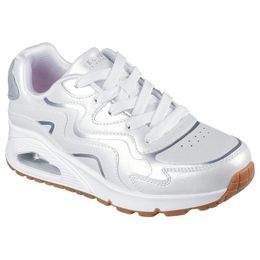 Skechers M&auml;dchen Sneaker &raquo;UNO GEN1&laquo; Schn&uuml;rschuh mit Memory Foam, Gr&ouml;&szlig;enschablone zum Download silber 34