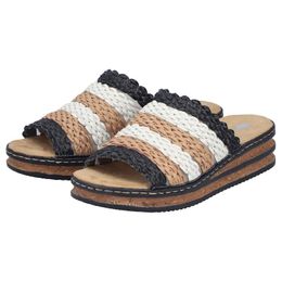 Rieker Damen Pantolette Sommerschuh, Urlaubsschuh, Keilpantolette zum Schlupfen braun 38