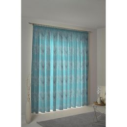 WIRTH Vorhang &raquo;Stuben&laquo; &Ouml;sen 1 Stk. tlg. blau Jacquard, Baumwolle, Polyester 255cm, &Ouml;sen, 132cm