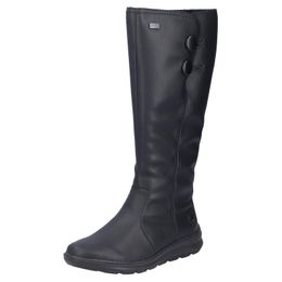 Rieker Damen Winterstiefel , Langschaftstiefel, Keilabsatz, mit Warmfutter und Rei&szlig;verschluss schwarz 38, XL-Schaft