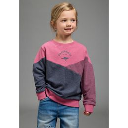 Kangaroos Damen Kangaroos Sweatshirt &raquo;Colorblocking f&uuml;r kleine M&auml;dchen&laquo;, Colorblocking-Design, Langarm, lockere Passform, mit Logodruck rosa 128/134
