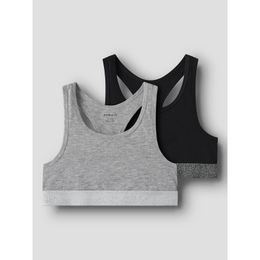 name it Kinder Bustier &raquo;NKFSHORT TOP 2P NOOS&laquo; Packung, 2 tlg. schwarz 146/152, N-Gr, N-Gr