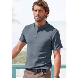 John Devin Herren Henleyshirt &raquo;mit Stehkragen,&laquo; Regular-Fit, aus Baumwoll-Piqu&eacute; grau L (52/54)