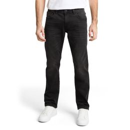 Tom Tailor Herren Tom Tailor 5-Pocket-Jeans &raquo;MARVIN&laquo; mit kleinem Logo-Print schwarz 34, L&auml;nge 32