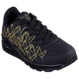 Skechers Damen Sneaker &raquo;UNO-GOLDEN HEART&laquo; Freizeitschuh, Schn&uuml;rschuh mit goldfarbenen Mylar-Stickereien gold 36