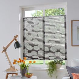 OTTO home Plissee &raquo;BELUM&laquo; Lichtschutz ohne Bohren verspannt im Fixma&szlig;, Ausbrenner, Kreise, Blumen, Klemmtr&auml;ger, F&uuml;r Fenster & T&uuml;r grau Obermaterial: 