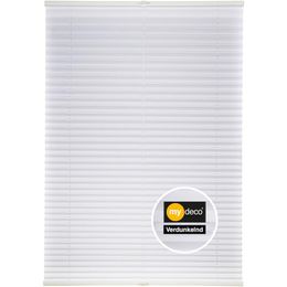 mydeco Plissee &raquo;Free&laquo; verdunkelnd ohne Bohren verspannt wei&szlig; Obermaterial: 100% Polyester 130cm, zweiseitig verschiebbar, 50cm