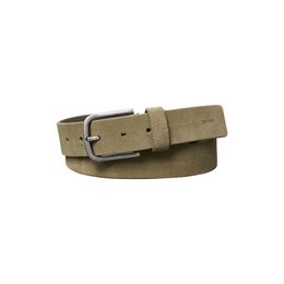 Calvin Klein Herren Lederg&uuml;rtel &raquo;ROUND BUCKLE SUEDE 35MM FIXED&laquo; Gr&ouml;&szlig;enverstellbar mit Metallschlie&szlig;e beige 90