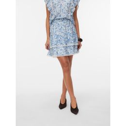 V&eacute;ro Moda Vero Moda Damen Minirock &raquo;VMBLISS H/W SHORT DETAIL SKIRT WVN&laquo; Viskosemischung, Allover Print blau S (36)