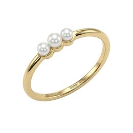 Amor Damen Fingerring mit Glasperle gold 58, Edelstahl Perlen, 1,5mm
