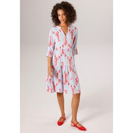 Aniston Casual Damen Aniston CASUAL Tunikakleid, gestreift und mit Krebsen bedruckt 44, N-Gr