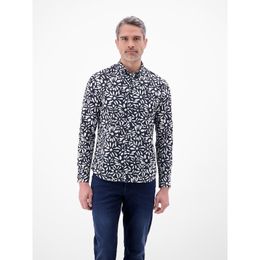 Lerros Herren Lerros Langarmhemd mit All-Over Print M, N-Gr