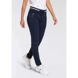 Kangaroos Damen Kangaroos Jerseyhose mit Piqu&eacute;-Struktur und Streifen-Detail blau 32, N-Gr