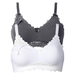 bonprix Damen bonprix Still-BH Packung, 2 tlg. im praktischen Doppelpack, mit Clip-Verschluss zum einfachen &Ouml;ffnen wei&szlig; 90, Cup C