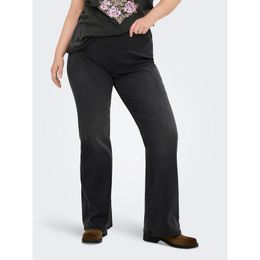 Only Carmakoma Damen Only CARMAKOMA Jeansleggings &raquo;CARROYAL MID WAIST FLARED LEGGING&laquo; schwarz 48, L&auml;nge 32