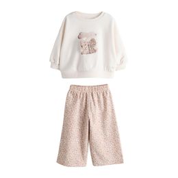 next Set: Sweatshirt und Hose M&auml;dchen Gr&ouml;&szlig;e 74 creme / braun / gelb