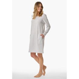 Schiesser Damen Nachthemd &raquo;Casual Essentials&laquo; Packung, Au&szlig;entaschen mit leichtem V-Ausschnitt silber 46, N-Gr