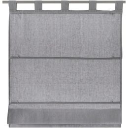 Kutti Raffrollo &raquo;Metis Leinen&laquo; mit Schlaufen freih&auml;ngend einfarbig, blickdicht, Schlaufenrollo, 100% reines Leinen grau Obermaterial: 100% Leinen 140cm, 
