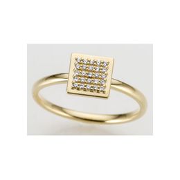 Firetti Damen Goldring &raquo;Schmuck Geschenk Gold 585, Quadrat, teilw. rhodiniert, massiv&laquo; mit Brillanten wei&szlig; 18, 0,11 P2 = erkennbare Einschl&uuml;sse, 