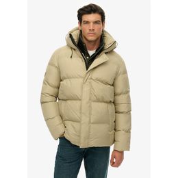 Superdry Herren Steppjacke &raquo;HOODED 5 BAFFLE SPORTS PUFFER&laquo; mit Kapuze Kunstfaser, relaxed fit beige S