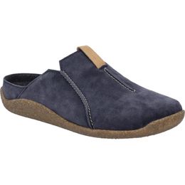 Josef Seibel Herren Hausschuh &raquo;Vince 02&laquo; Schlupfschuh mit Kontrastbesatz und Logopr&auml;gung, H-Weite blau 45