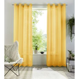 OTTO home Gardine &raquo;XANA&laquo; &Ouml;sen 1 Stk. tlg. Bestseller, einfarbig, 1 bzw. 2er Set, pflegeleicht, Bestseller! gelb Voile, Polyester 225cm, &Ouml;sen, 145cm